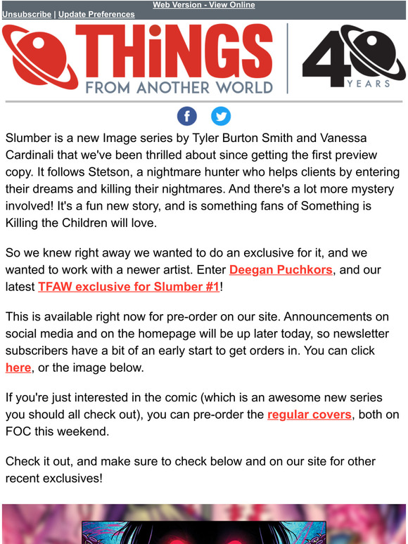 Things From Another World: A surprise TFAW exclusive! SLUMBER #1 by ...