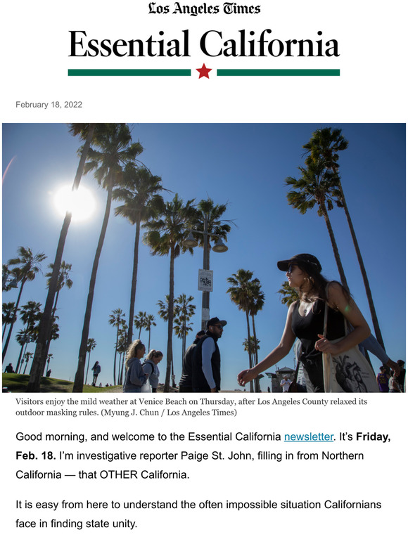 Los Angeles Times: An 'endemic' plan, but what about social rifts? | Milled