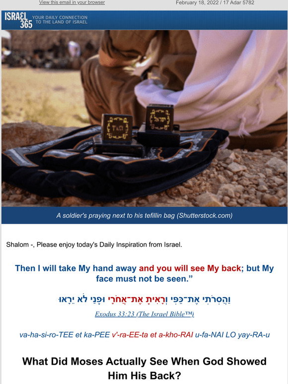 Israel365: What Did Moses Actually See When God Showed Him His Back ...