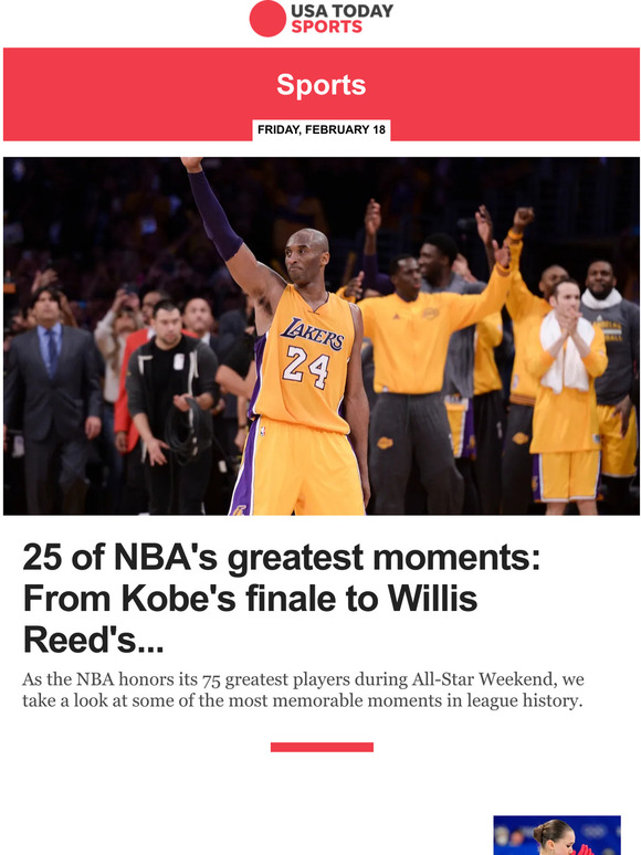 USA TODAY: 25 of NBA's greatest moments: From Kobe's finale to Willis ...