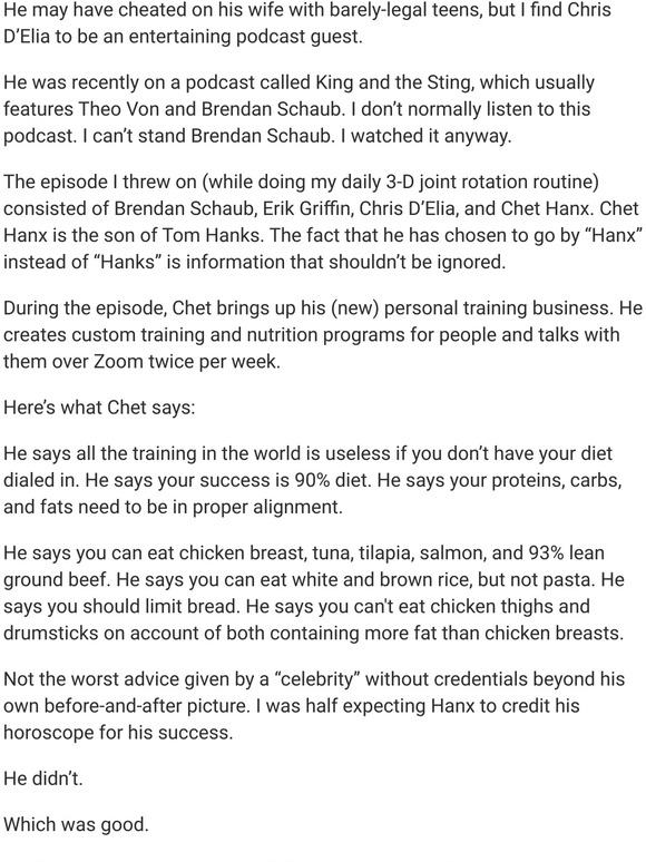 Anthony Mychal: Chet Hanx wants to help you get in shape. | Milled