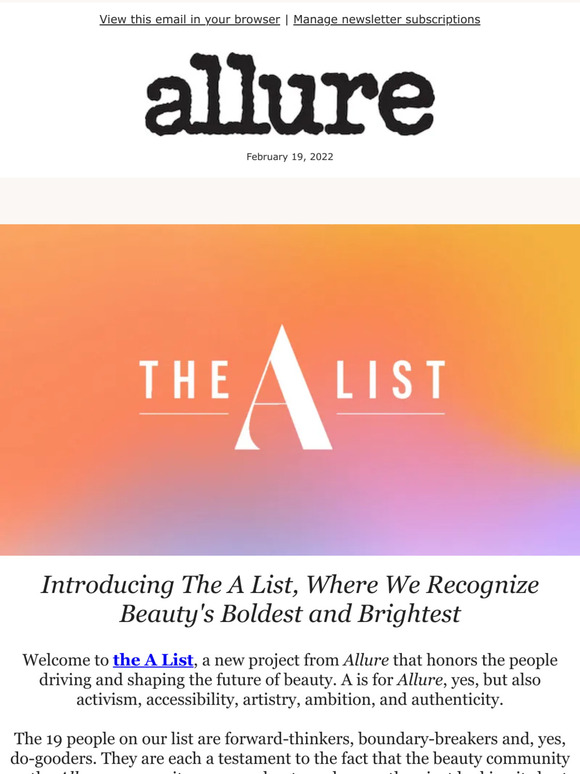 Allure: Meet The A List, Where We Honor the People Shaping the Future ...