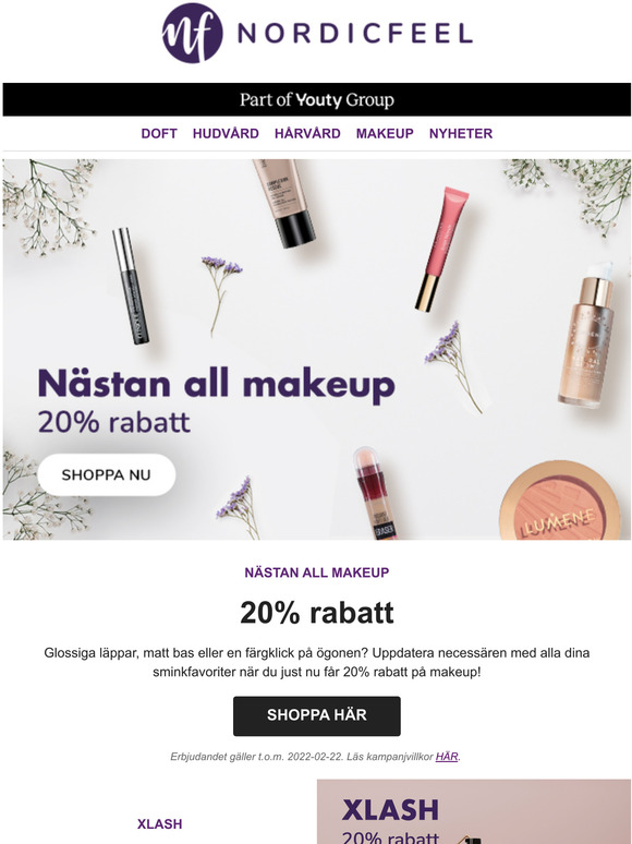 NordicFeel: -20% p XLASH och all makeup | Milled