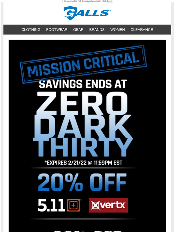 Galls: Mission Critical - 20% off 5.11 & Vertx [Final Hours] | Milled