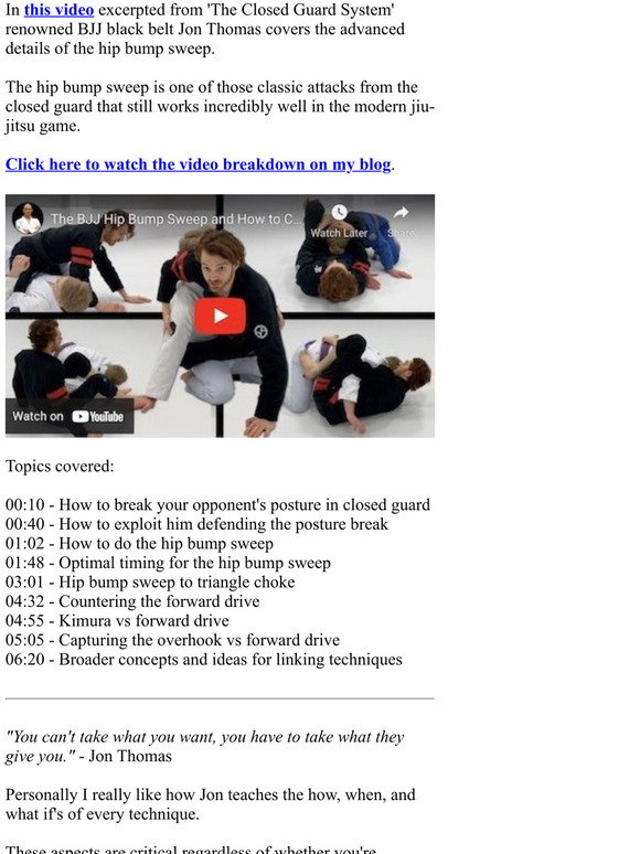Grapplearts: Advanced Details and Strategies for the Hip Bump Sweep ...