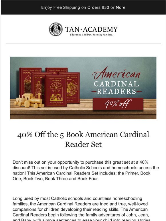TAN Books: 40% Off the Classic American Cardinal Reader Series | Milled