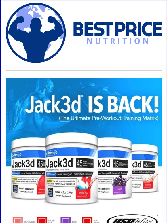Best Price Nutrition: JACK3D Preworkout with DMHA is Back | Milled