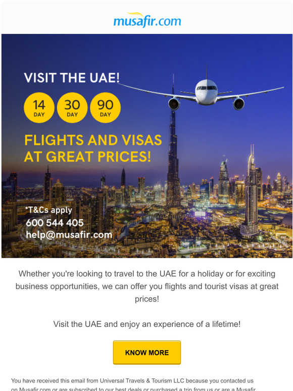 Musafir: Visit the UAE - BOOK TODAY! | Milled