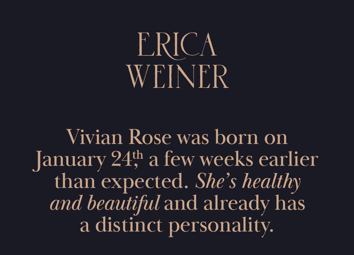 Erica Weiner : Weiner World: meet Erica's daughter! | Milled