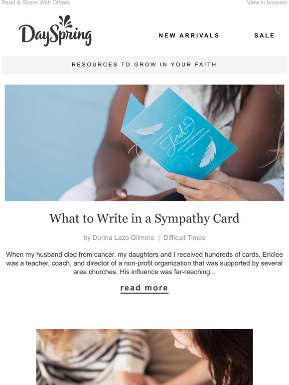 DaySpring: What To Write In A Sympathy Card | Milled