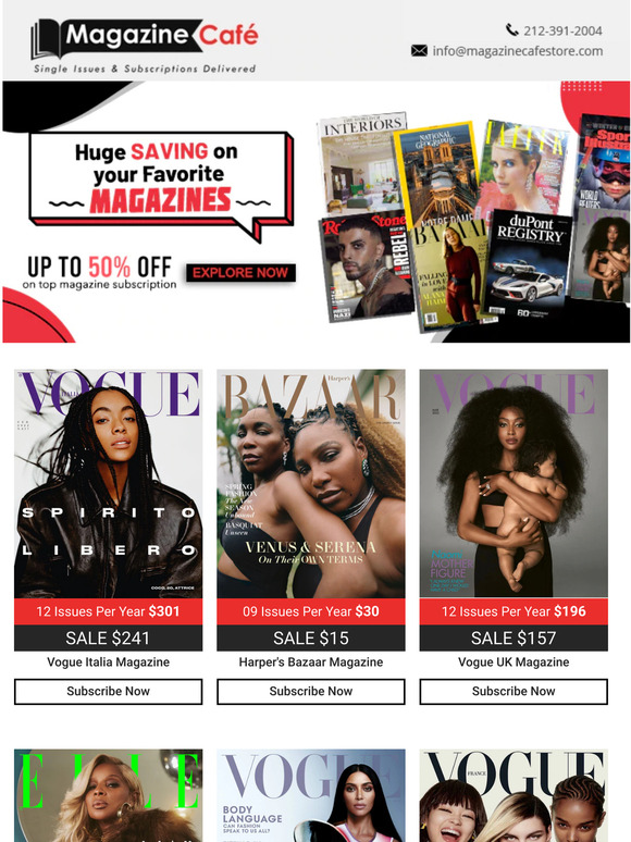 Fashion Magazine Subscription Store | Magazine Cafe Store: Mega March ...