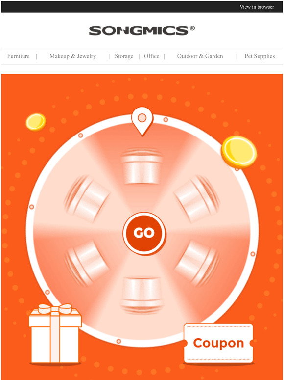 SONGMICS: Spin the wheel & WIN a prize | Milled