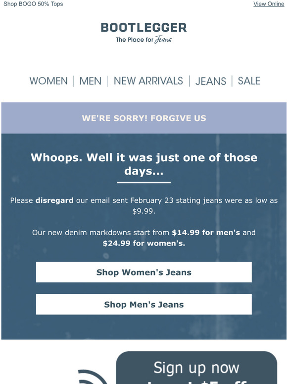 Bootlegger: Whoops! Our bad.. lets try that again | Milled