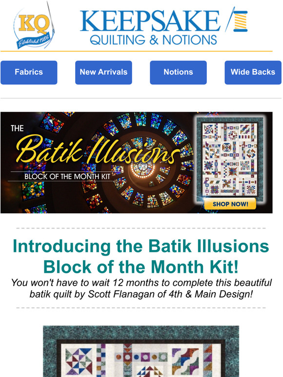 KeepsakeQuilting: Batik Illusions Block of the Month Kit | Milled KeepsakeQuilting: Batik Illusions Block of the Month Kit | Milled