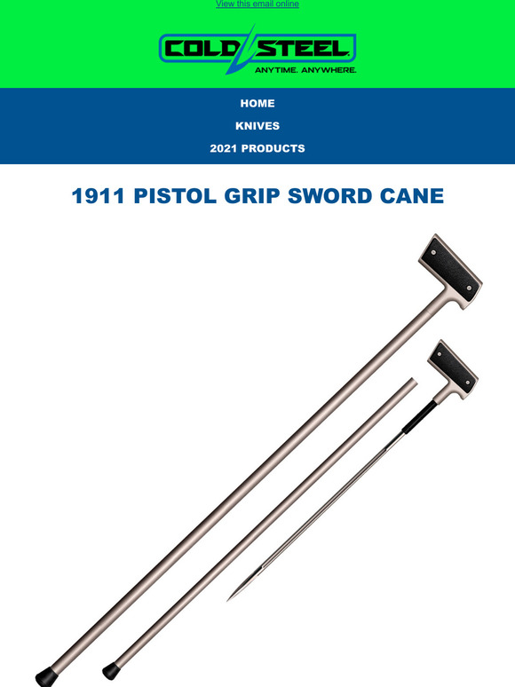 Cold Steel: 1911 Pistol Grip Sword Cane | Milled