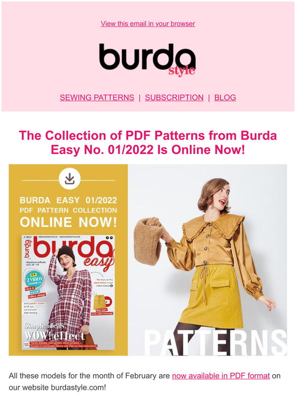 BurdaStyle: Burda Easy: The New PDF Pattern Collection is Online Now ...