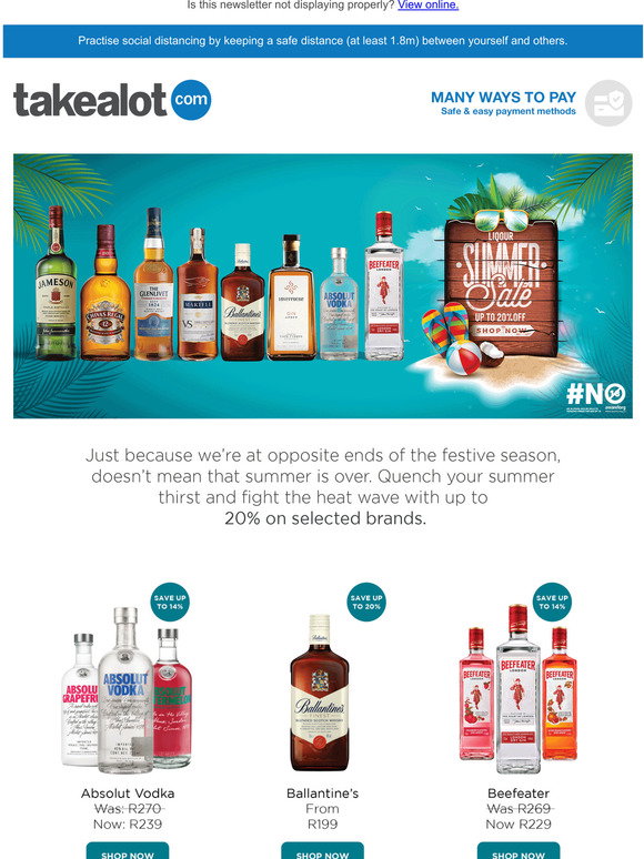 Takealot: Liquor Summer Sale! SAVE up to 20% on the ultimate ...