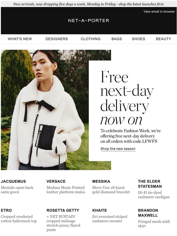 Net-A-Porter: Free standard shipping now on | Milled