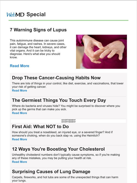 WebMD: 7 Warning Signs of Lupus | Milled