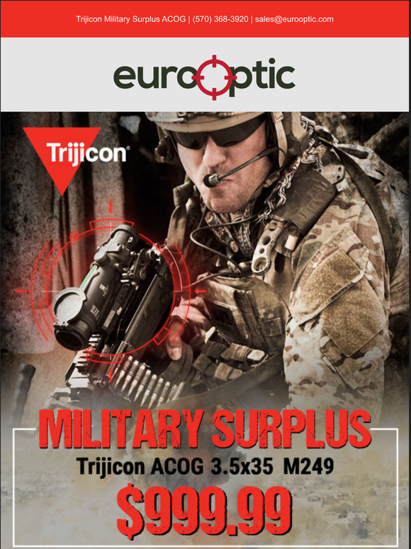 EuroOptic: Military Surplus Trijicon ACOG 3.5x35 M249 Scopes! | Milled