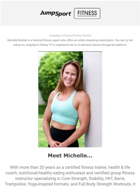 JumpSport: NEW workout from NEW premier partner, Michelle Briehler ...