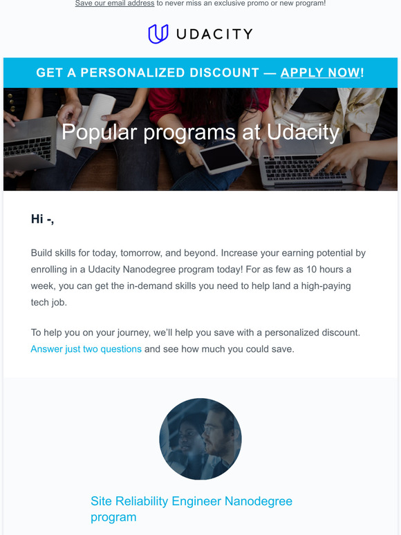 Udacity: Explore our popular programs, scholarship opportunities, free ...