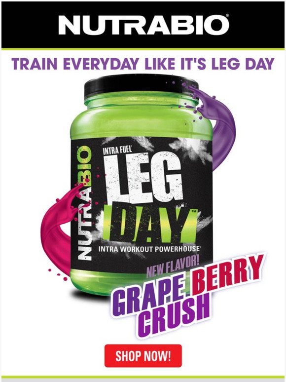 NutraBio: Leg Day, now available in Grape Berry Crush! | Milled