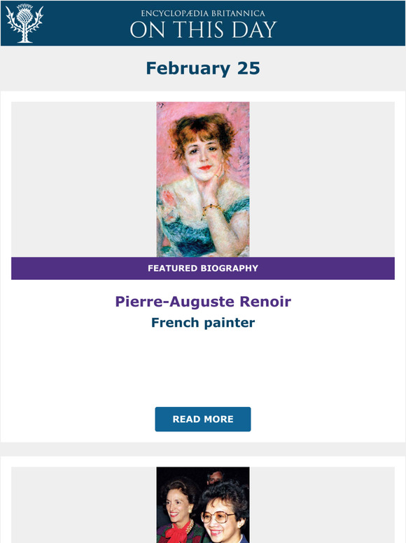 Brittanica: Ousting of Marcos in the Philippines, Pierre-Auguste Renoir ...