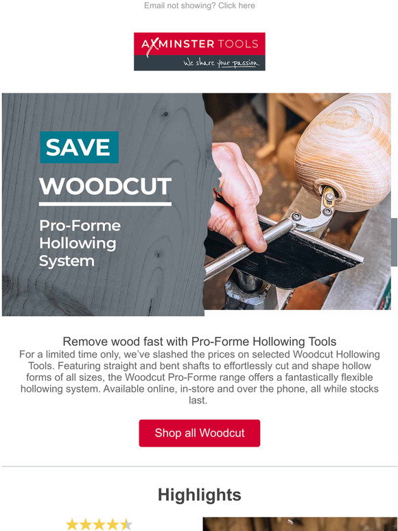 Axminster Tools: Shop and Save | Woodcut Hollowing Tools | Milled