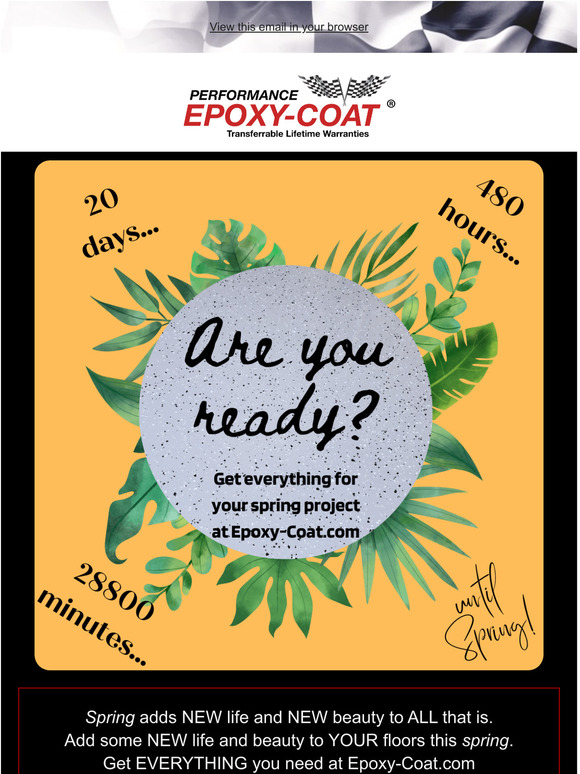 Epoxy-Coat Inc: What is that? Spring is coming! | Milled