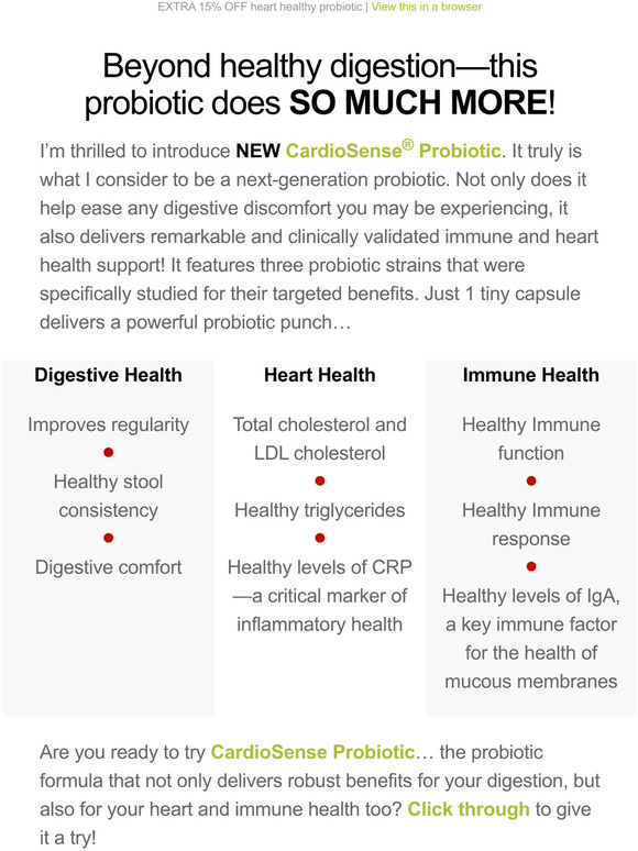 Healthy Directions: An out of this world heart healthy probiotic | Milled