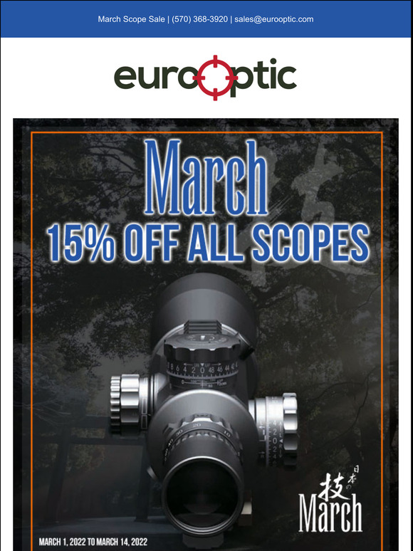 EuroOptic.com: 15% Off All March Scopes! | Milled