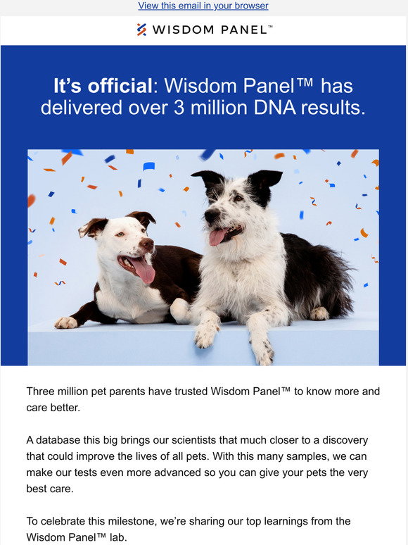 Wisdom Panel: Weve tested 3 million pets! | Milled