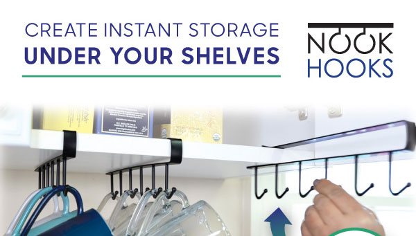 Global Shop: NEW IN: Nook Hooks: Create More Shelf Storage, Instantly ...