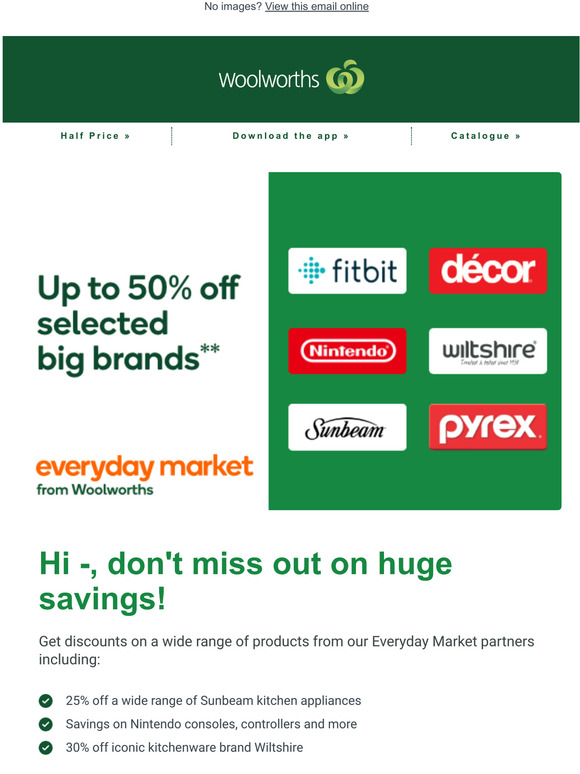 Woolworths: Hot Deals | Up to 50% off big brands** | Milled