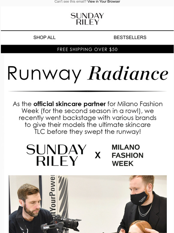 Sunday Riley: Sunday Riley spotted on the runway! | Milled