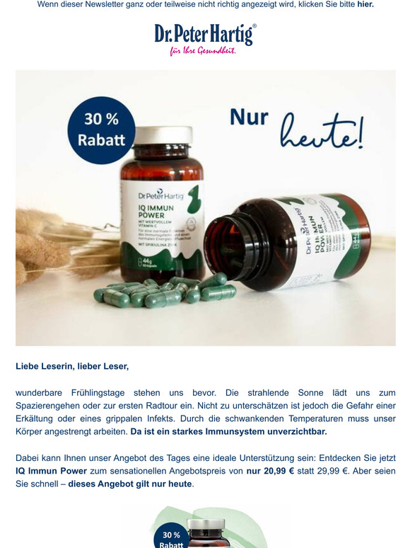 Dr. Peter Hartig: NEU: Das Angebot des Tages schon am Donnerstag bei ...