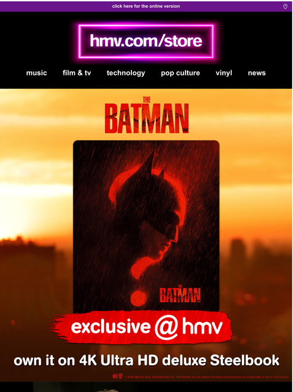 HMV: THE BATMAN #HMVEXCLUSIVE DELUXE 4K ULTRA HD STEELBOOK! | Milled