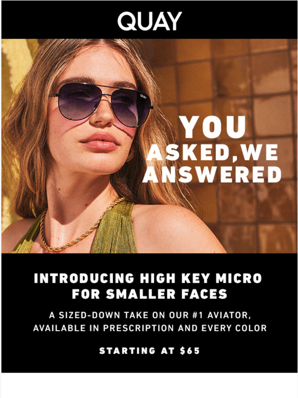 QUAY AUSTRALIA: NEW SIZE ALERT: INTRODUCING HIGH KEY MICRO + FREE FRAME ...