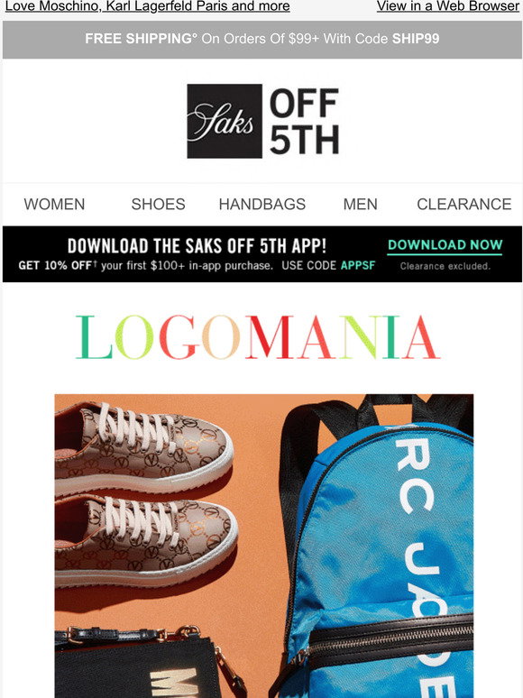 Saks OFF 5TH: Up to 50% OFF iconic logos for your sneakers and handbags ...