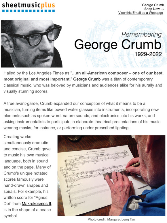 Sheet Music Plus: Remembering George Crumb | Milled