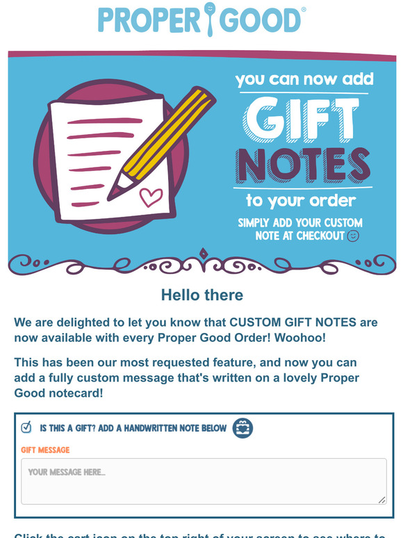 Proper Good: Add a Custom Gift Note to Your Order | Milled