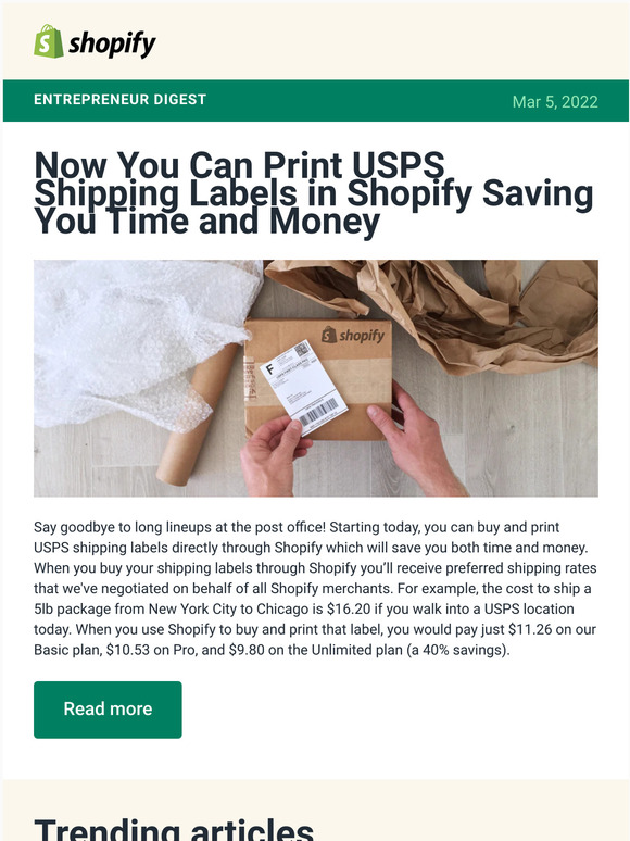 Shopify: Now You Can Print USPS Shipping Labels in Shopify Saving You ...