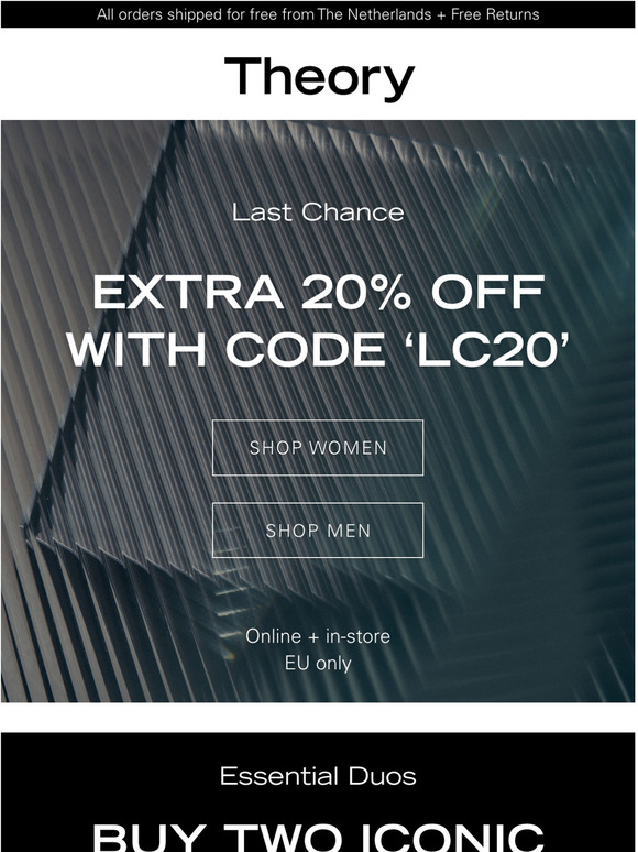 Theory Email Newsletters: Shop Sales, Discounts, and Coupon Codes
