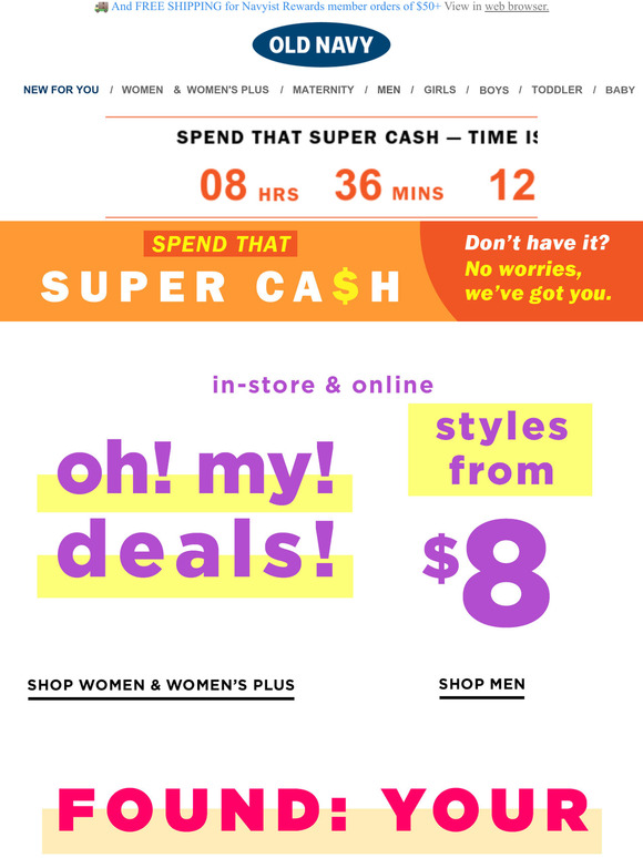 Old Navy Email Newsletters: Shop Sales, Discounts, and Coupon Codes