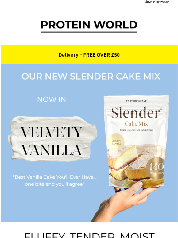 Protein World: NEW Vanilla Slender Cake Mix | Milled