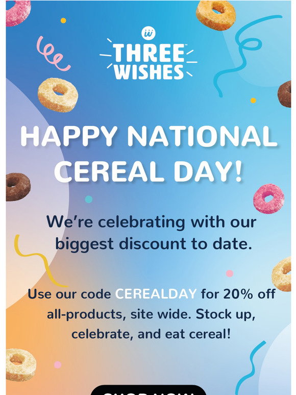 Three Wishes Cereal: It's National Cereal Day! | Milled