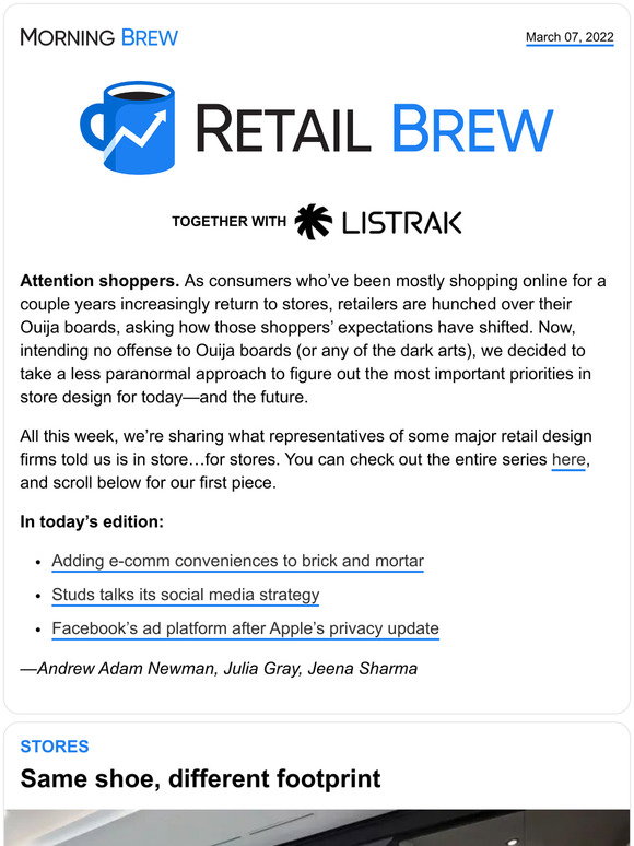 Morning Brew: Store Design Week | Milled