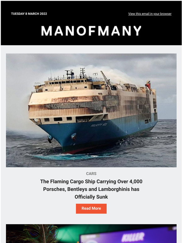 Man of Many: The Flaming Cargo Ship Carrying Over 4,000 Porsches ...