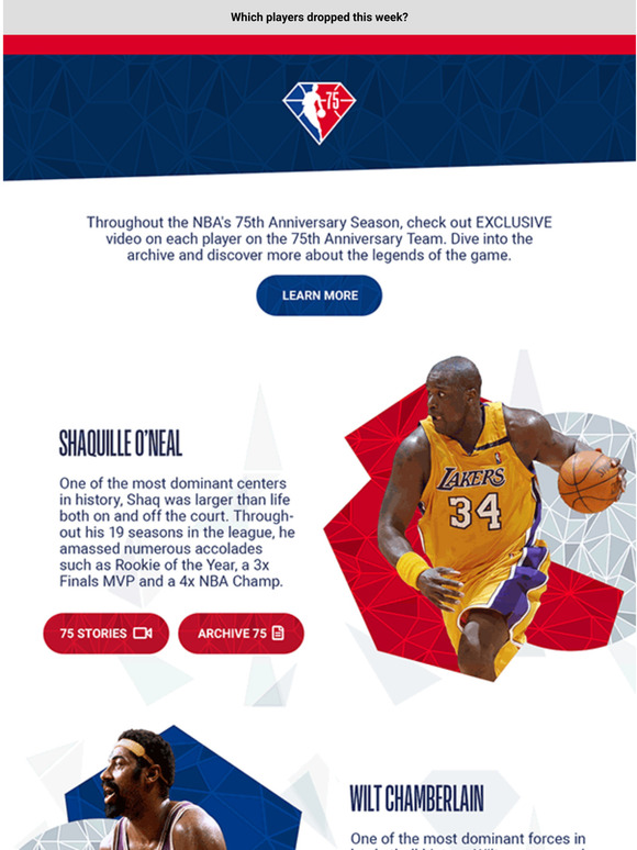 The NBA Store: 75 Stories & Archive 75: O'Neal, Chamberlain, Pierce and ...